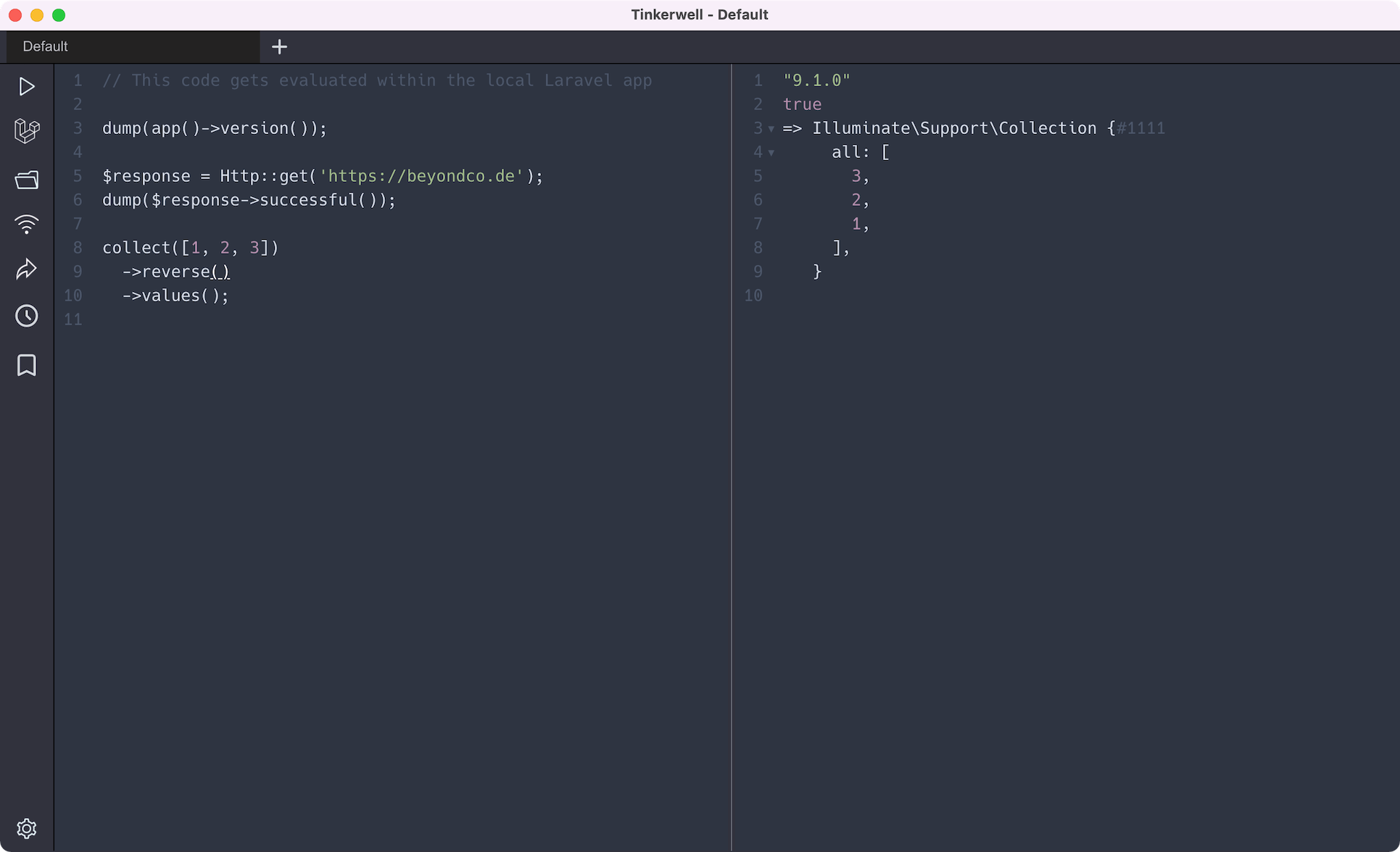 Tinkerwell Running Code Cli Mode Beyond Code